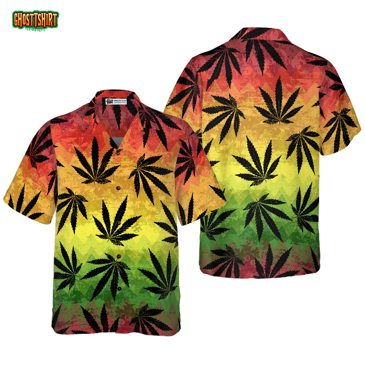 Marijuana Leaf Rasta Hawaiian Shirt