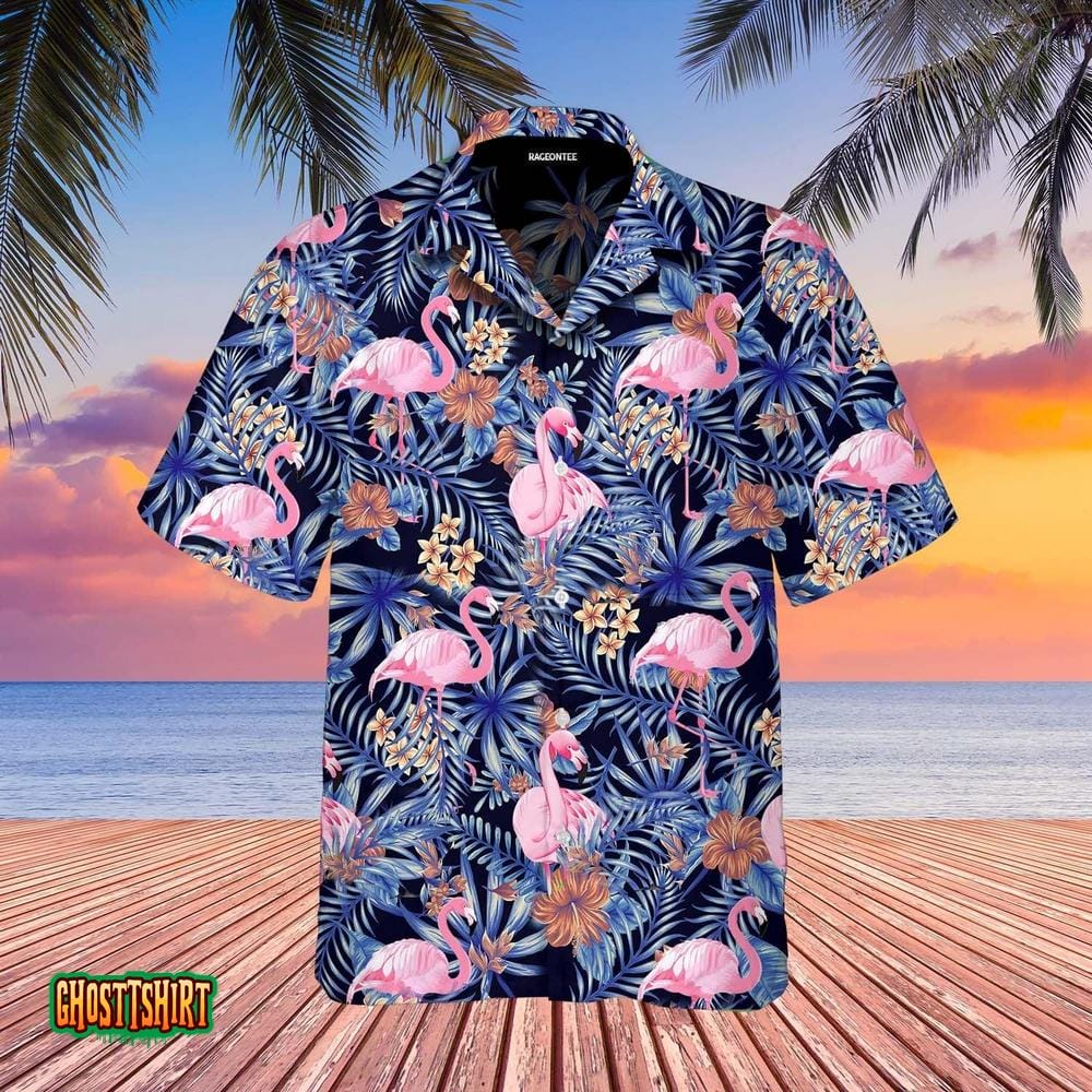 Flower Pink Flamingo Summer Aloha Hawaiian Shirt